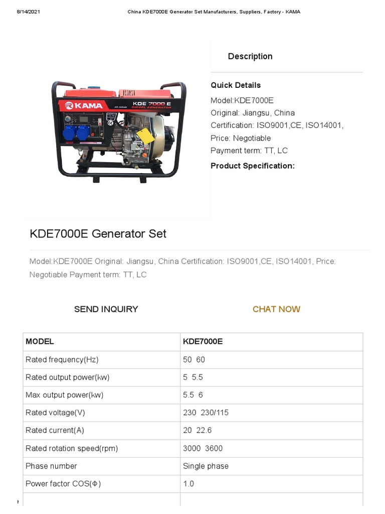 China KDE7000E Generator Set Manufacturers, Suppliers, Factory - KAMA ...