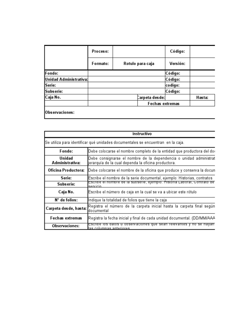 Rotulo de Caja | PDF