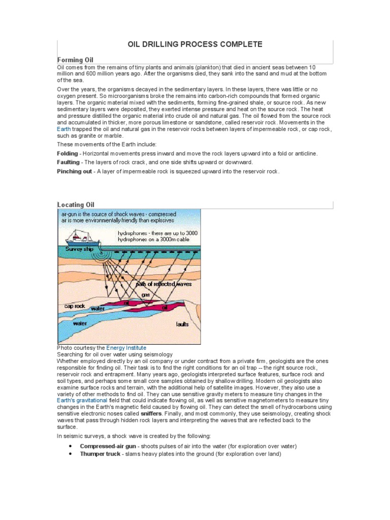 Oil Drilling Process | PDF | Casing (Borehole) | Drilling Rig