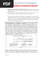 Blasting Design For Underground Excavation | PDF | Drilling | Tunnel