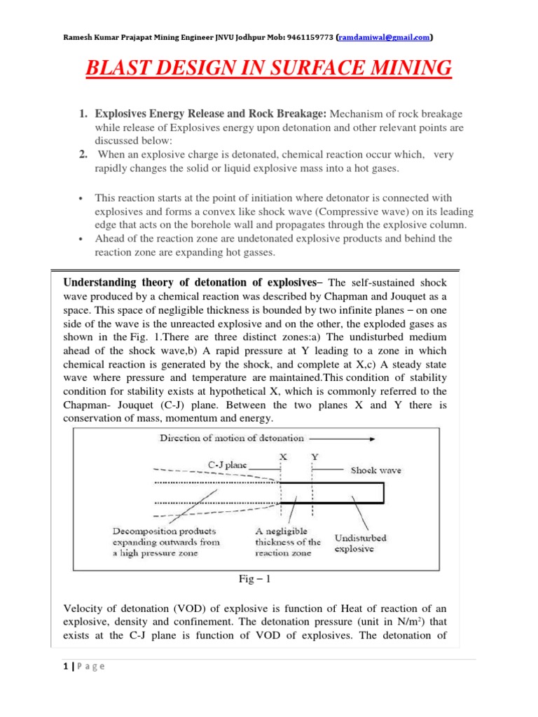 Blast Design in Surface Mining | PDF