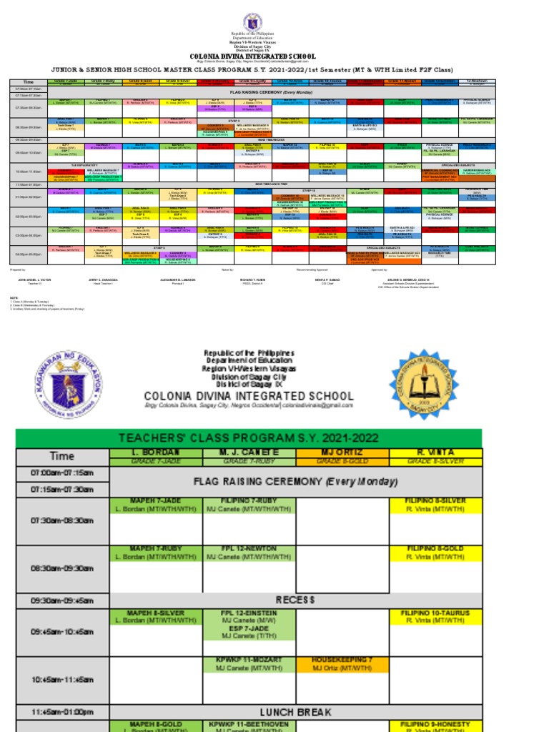 Master Class Program 2021-2022 - 1ST SEMESTER | PDF