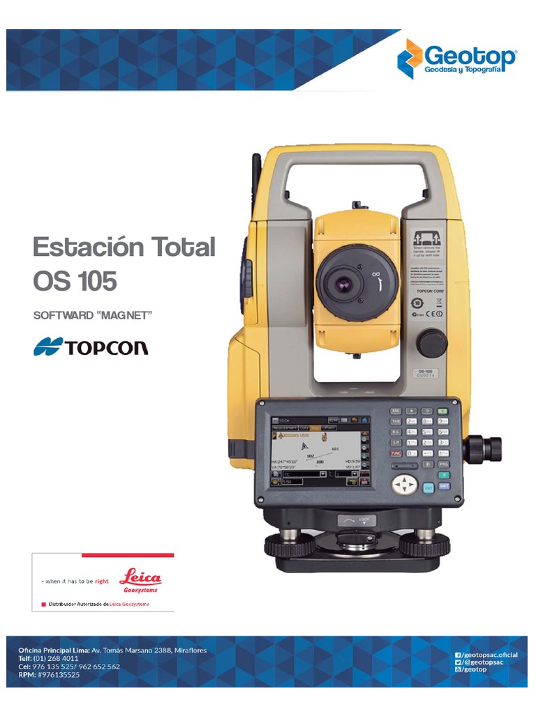Estacion Total Topcon Os105 Geotop - Opt | PDF | Memoria USB ...