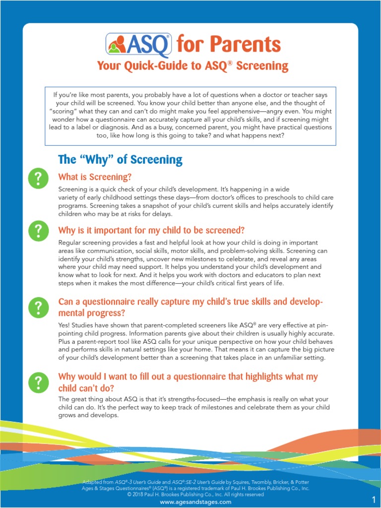 Asq For Parents Packet | PDF | Questionnaire | Expert