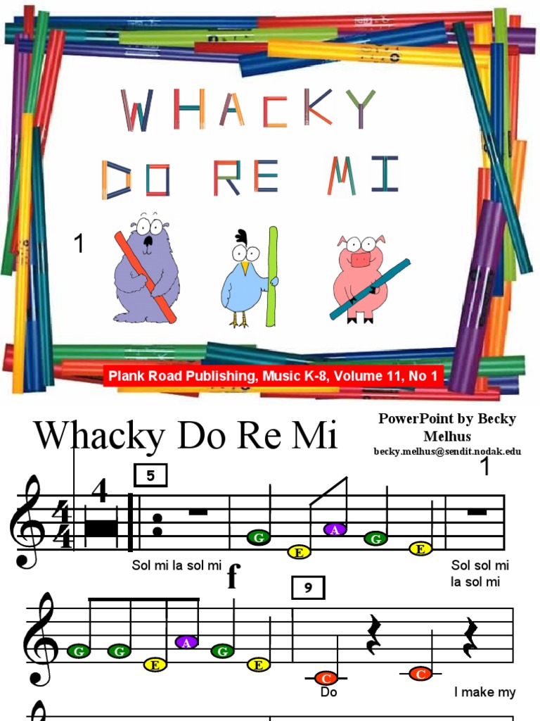 WhackyDoReMi by Becky Melhus | PDF | Musical Notation | Sound