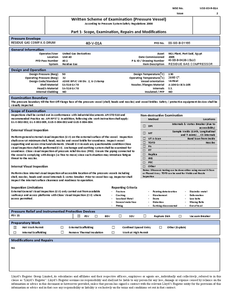 Written Scheme of Examination (Pressure Vessel) : Part 1-Scope ...