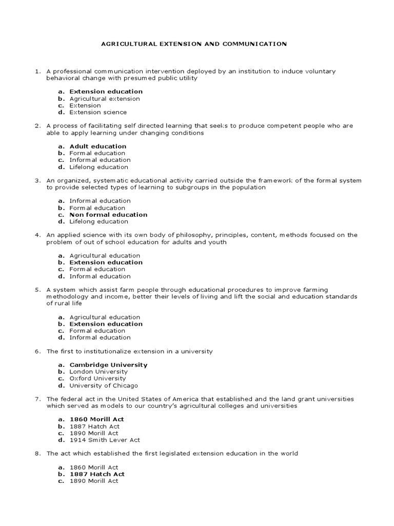 Revised Agricultural Extension and Communication | PDF | Agriculture ...