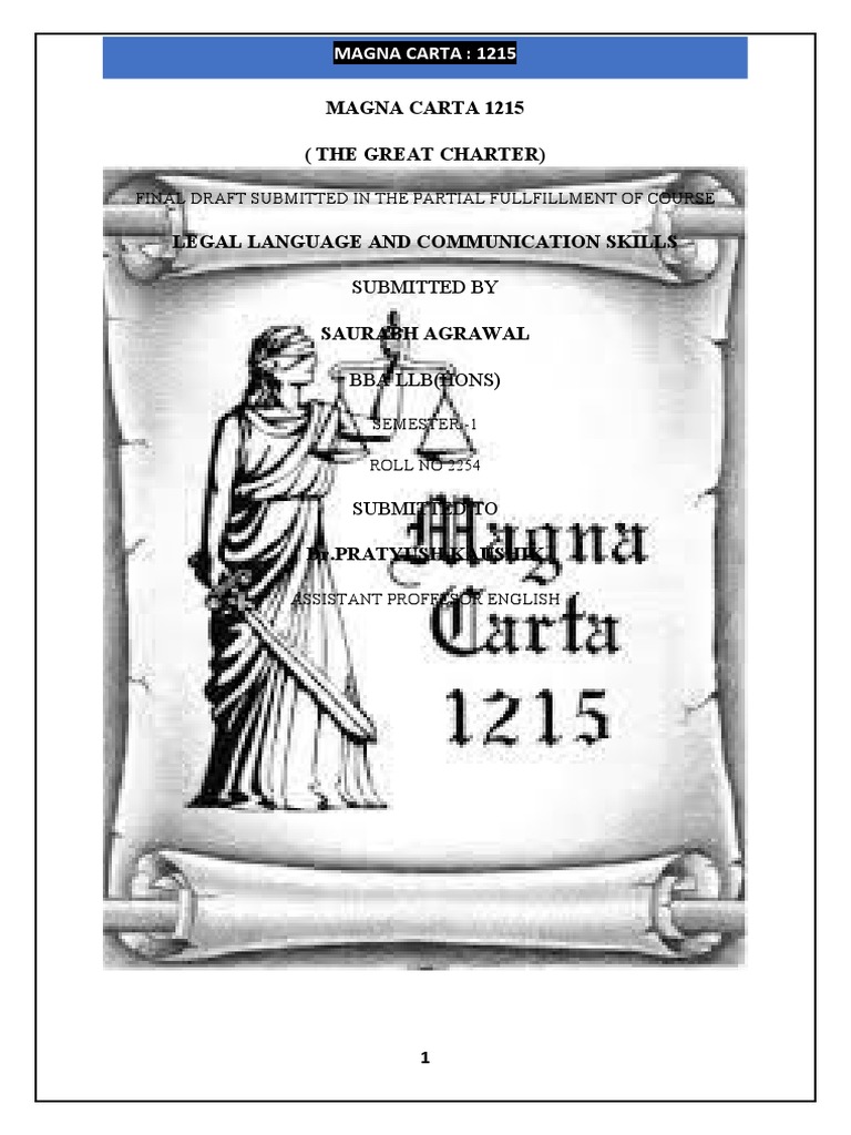 Magna Carta 1215 | PDF | Magna Carta | Rule Of Law
