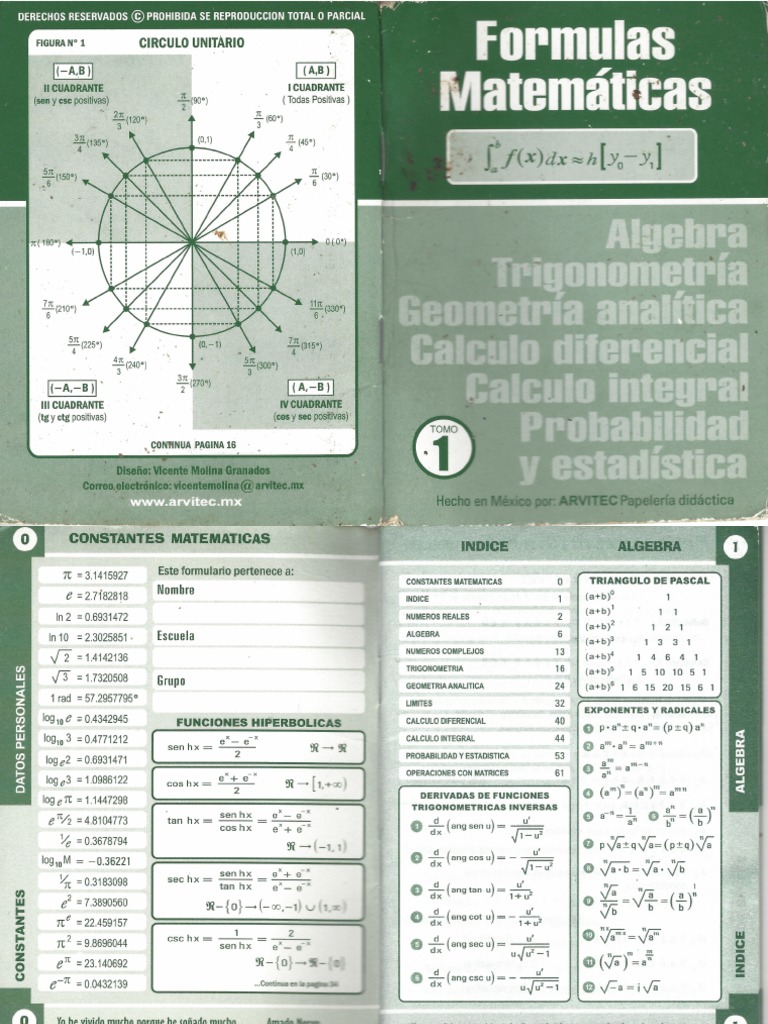 Formulas Matematicas | PDF