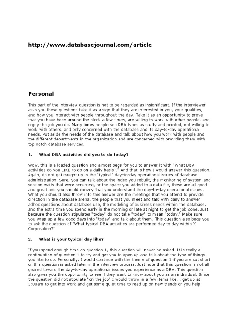 What DBA Activities Did You To Do Today? | PDF | Databases | Oracle Database