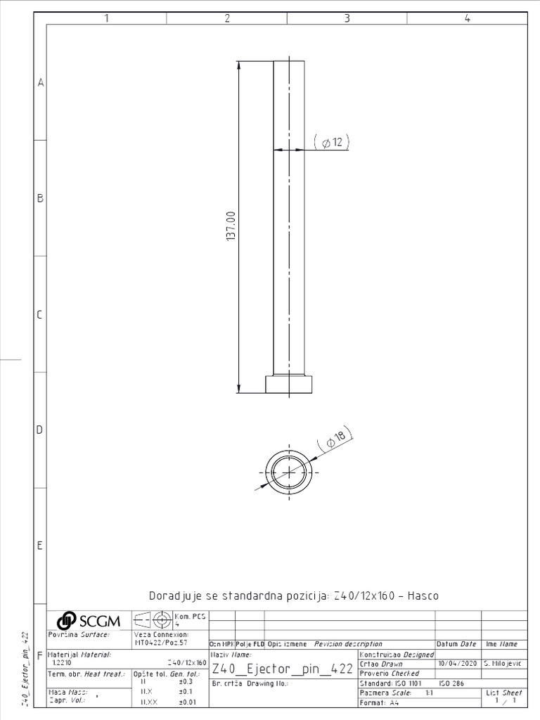 Z40 Ejector Pin 422 | PDF