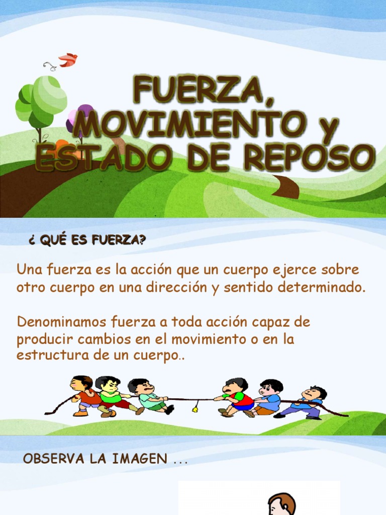 Fuerza, Movimiento Y Estado de Reposo | PDF