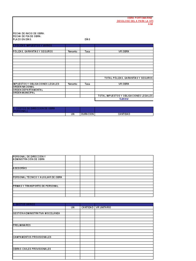 Anexo 10 - Formato de Desglose de Aiu | PDF | Economias