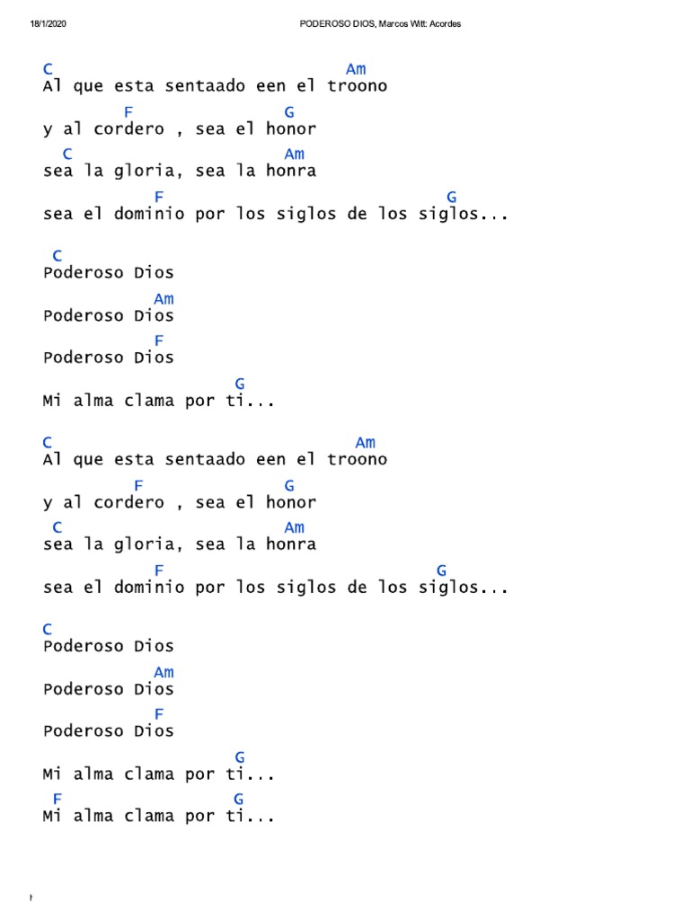 Poderoso Dios, Marcos Witt - Acordes | PDF