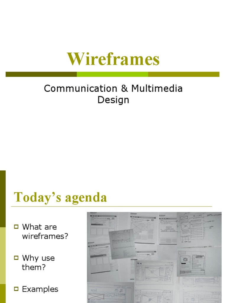Wireframes: Communication & Multimedia Design | PDF | Human ...