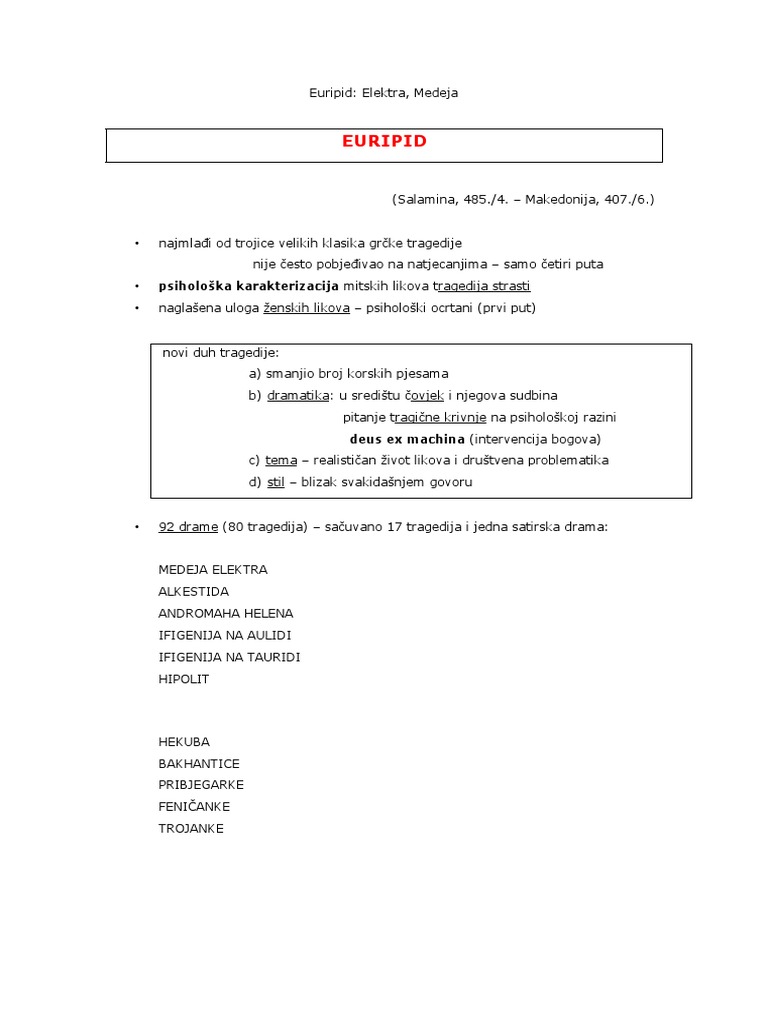 83.EURIPID Elektra Medeja | PDF