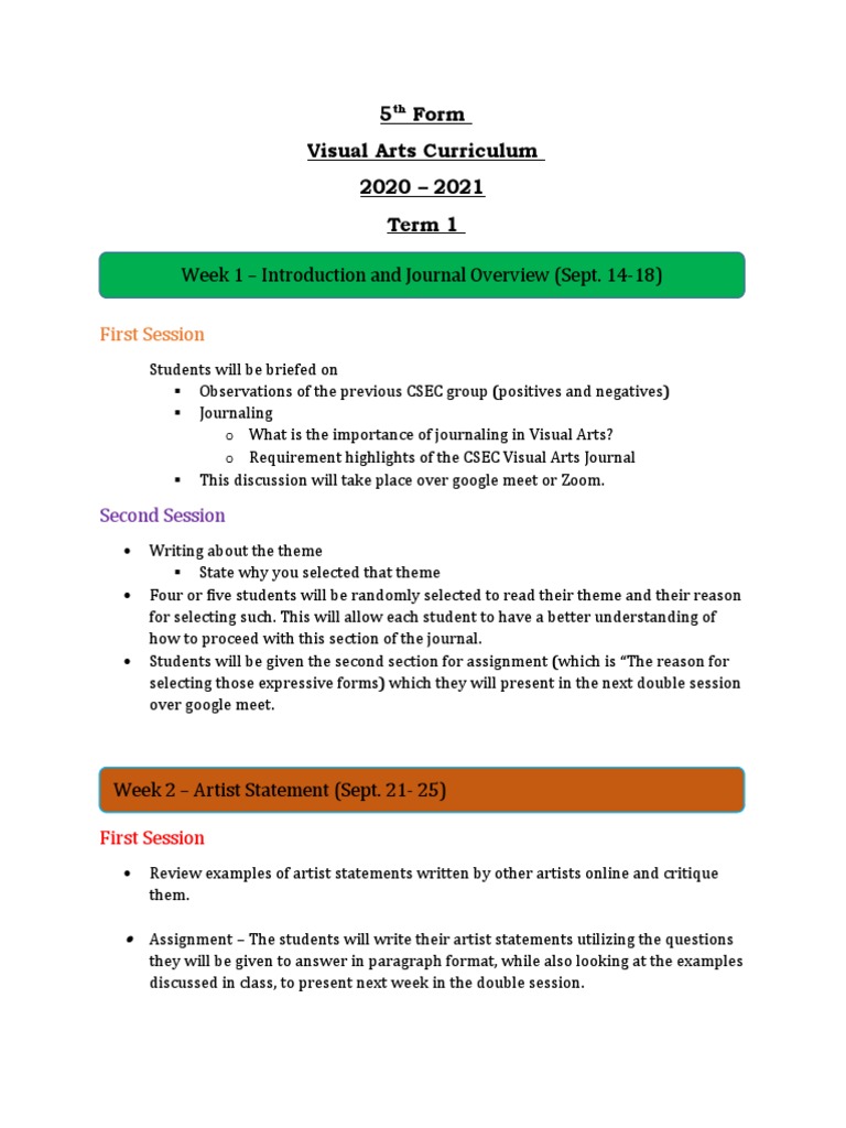 Visual Arts Curriculum Guide | PDF | Teachers | Curriculum