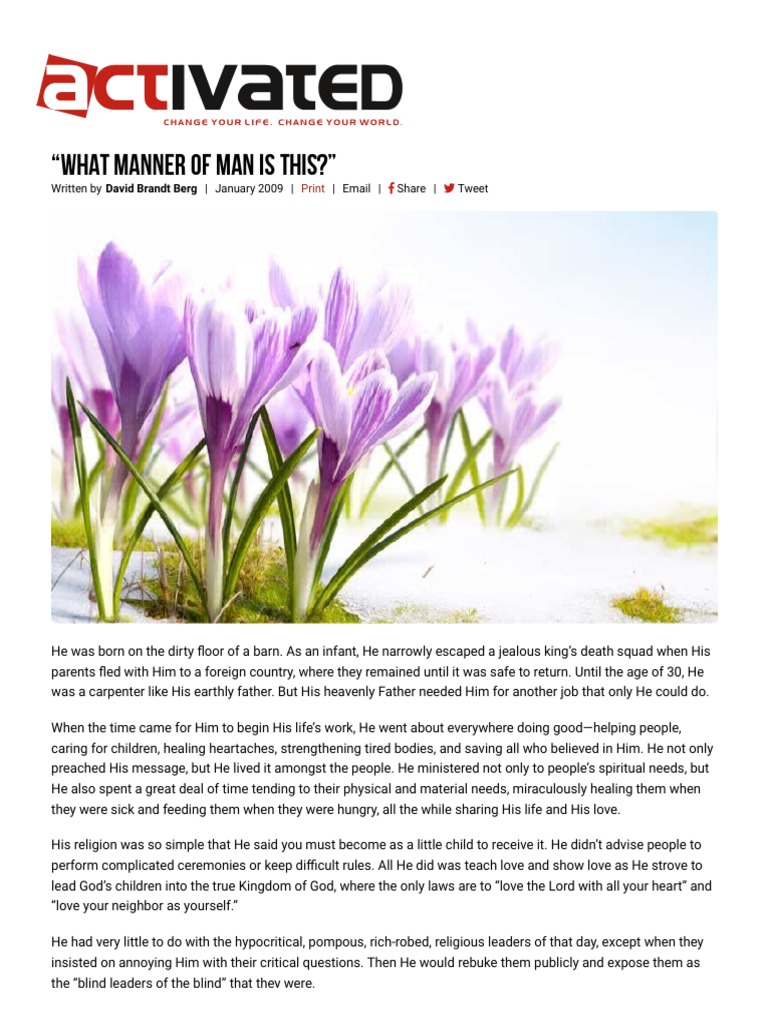What Manner of Man Is This | PDF | Miracle | Jesus