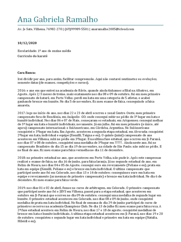 Curriculo Karate | PDF