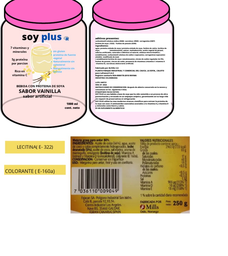 Soy Plus Etiqueta | PDF | Calcio | Química