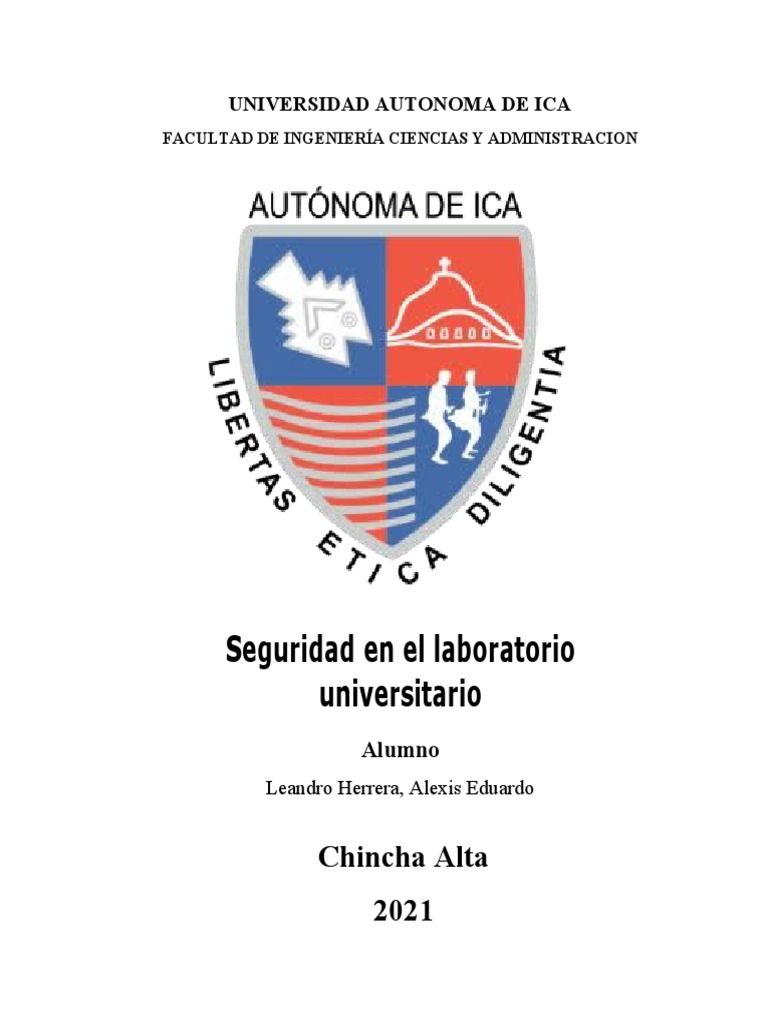 Autonoma de Ica Seguridad en El Laboratorio Universitario | PDF ...