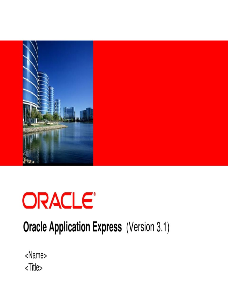 Oracle Application Express (Version 3.1) | PDF | Databases | Oracle Corporation
