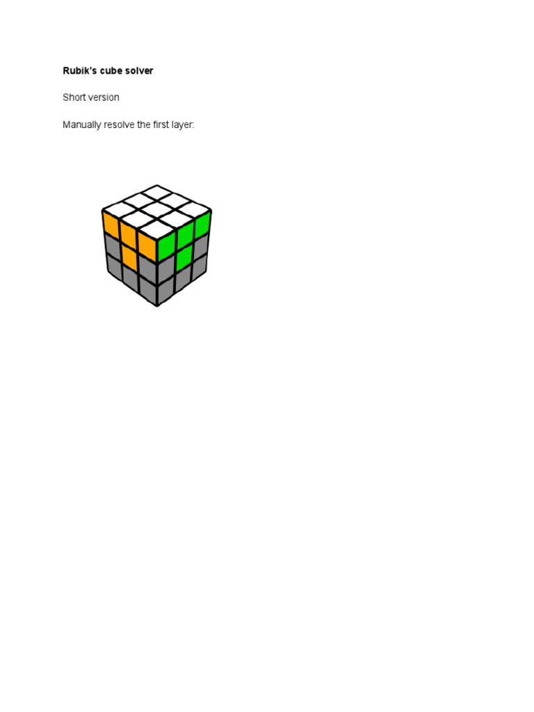 Rubik's Cube 3x3 Solution - Short Version | PDF