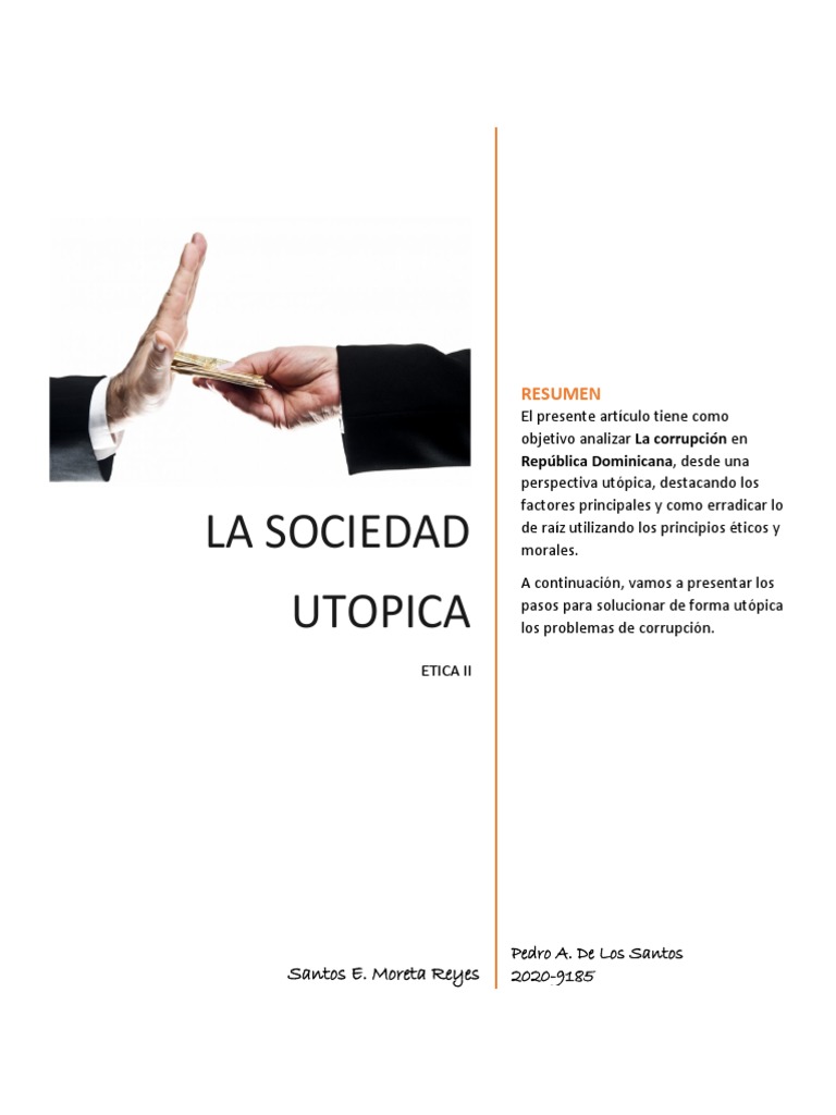Sociedad Utopica | PDF | utopía | Corrupción política Sociedad Utopica | PDF | utopía | Corrupción política