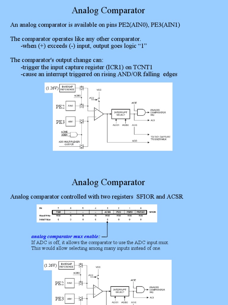 Analog Comparator & ADC Guide | PDF | Analog To Digital Converter ...