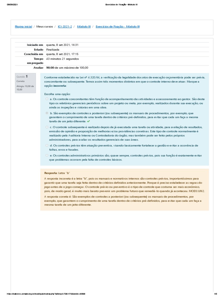 Exercícios de Fixação - Módulo III Ci Respostas | PDF | Governo