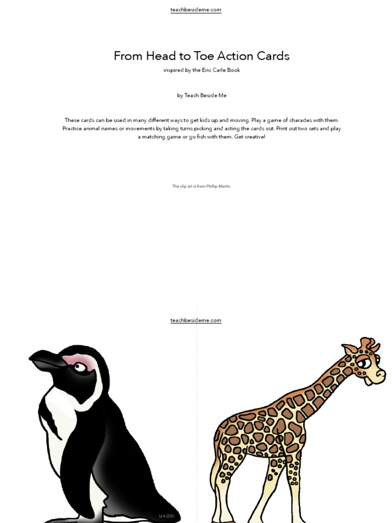 From Head To Toe Action Cards | PDF