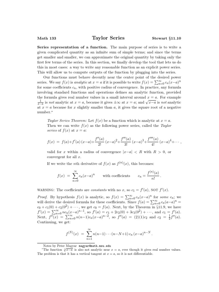 Maclaurin Series and Taylor Polynomials | PDF | Power Series | Function (Mathematics)