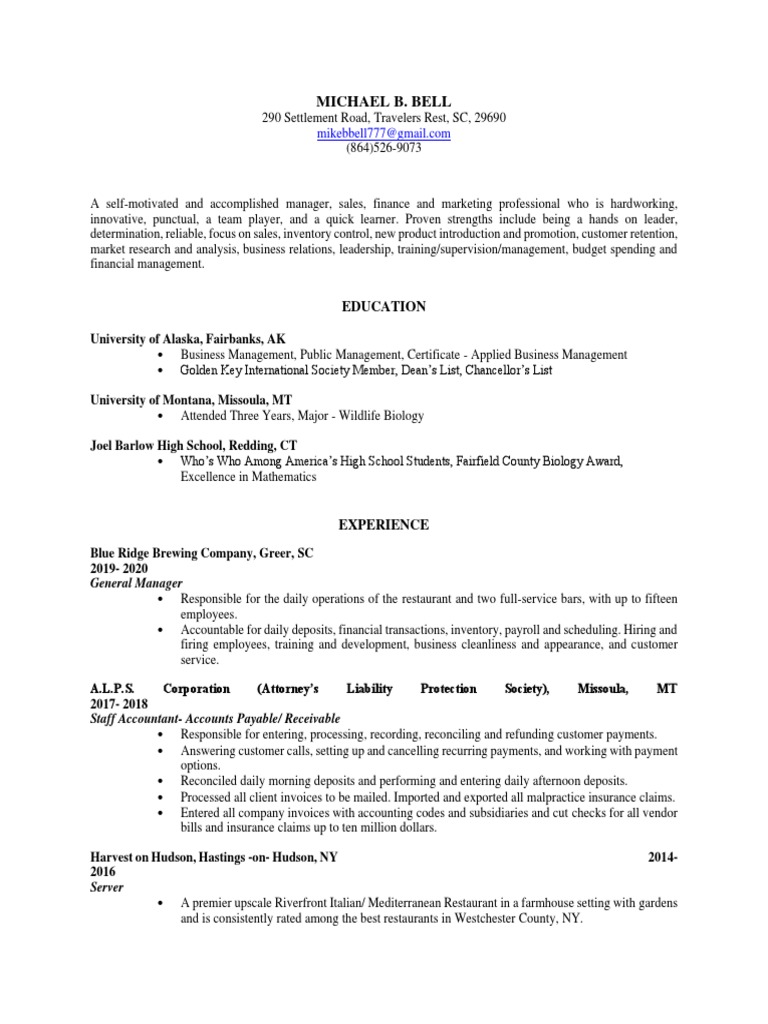 Michael B. Bell: Education | PDF | Sales | Service Industries