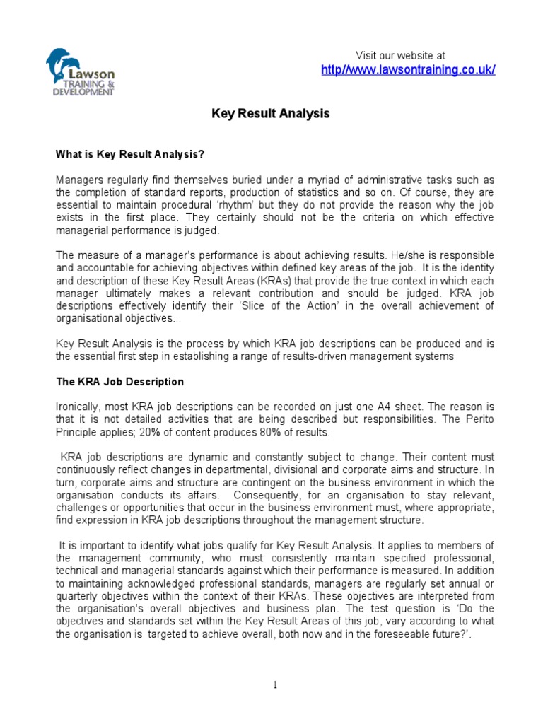 Key Result Analysis Paper | PDF | Career & Growth | Business
