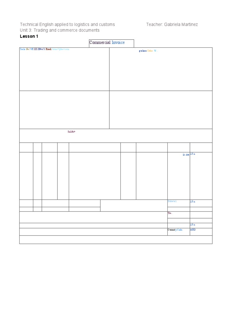 Commercial Invoice - Packing List | PDF