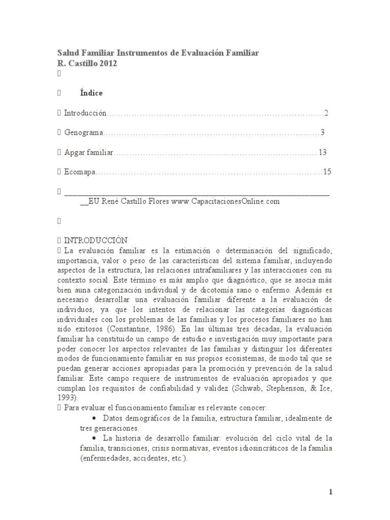 Salud Familiar Instrumentos de Evaluación Familiar R | PDF | Evaluación | Familia