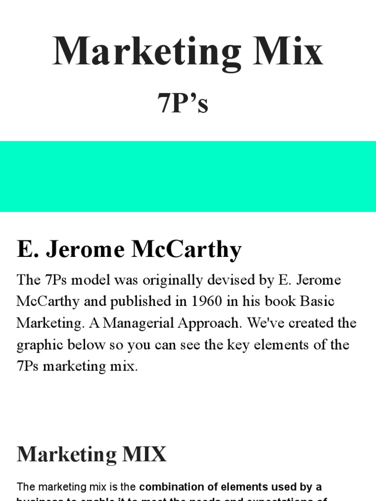 An Analysis of the 7P's Extended Marketing Mix Framework Developed by E ...