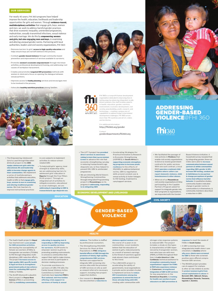 Addressing Gender-Based Violence@Fhi 360: Our Services | PDF | Domestic ...