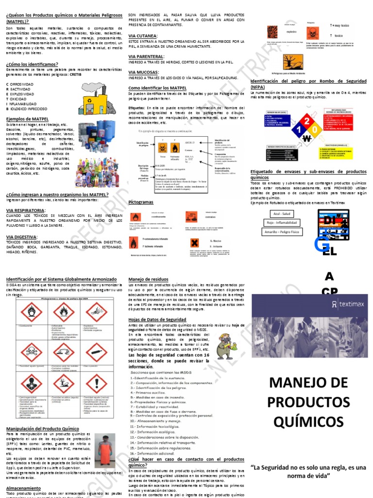 Triptico Productos Quimicos 2021 | PDF | Mercancías peligrosas | Química