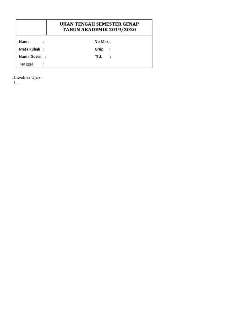 Template Kertas Ujian | PDF | Karier & Perkembangan