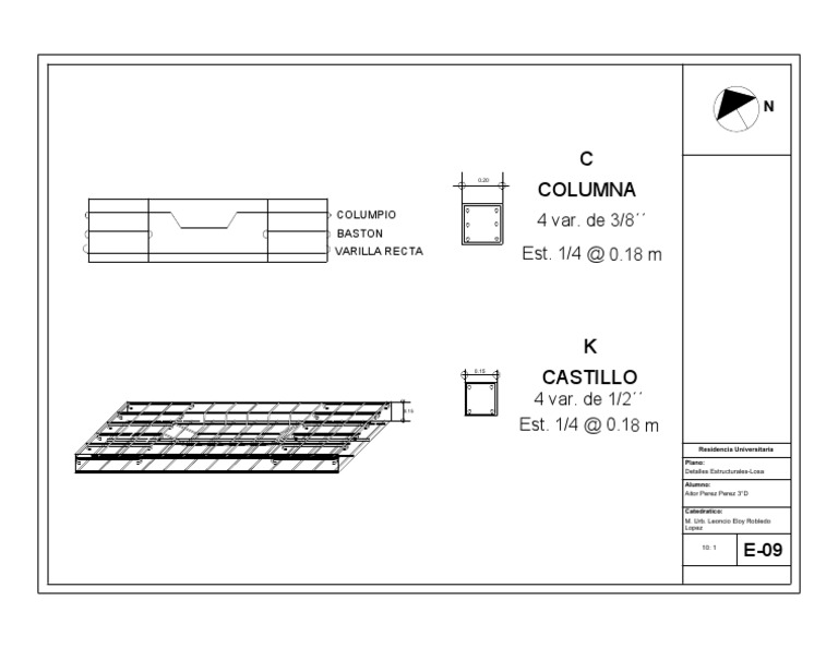 Plano-Losa de Entrepiso-Detalles | PDF