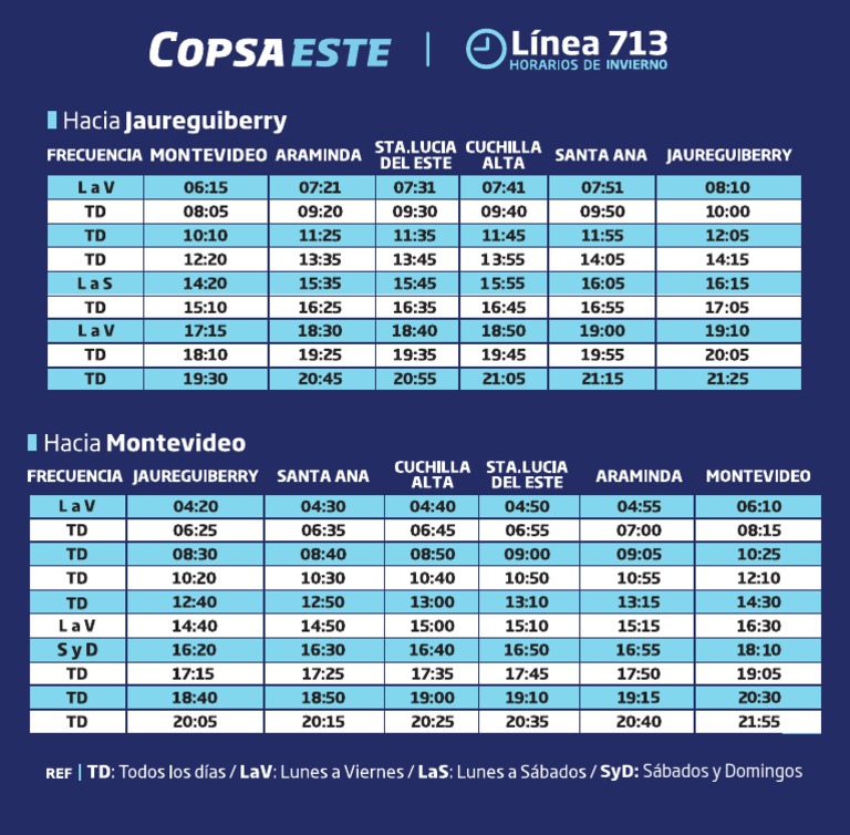 Horarios Linea 713 Invierno | PDF