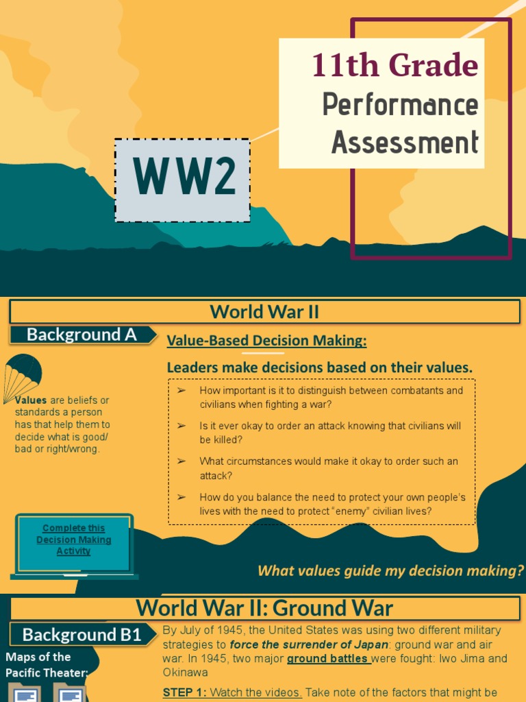 11th Grade: Performance Assessment | PDF | World War II | Empire Of Japan