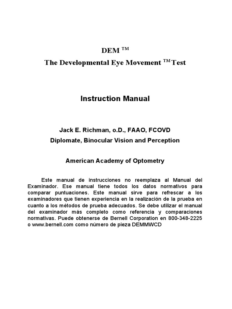 Test DEM | PDF | Prueba (evaluación) | Evaluación