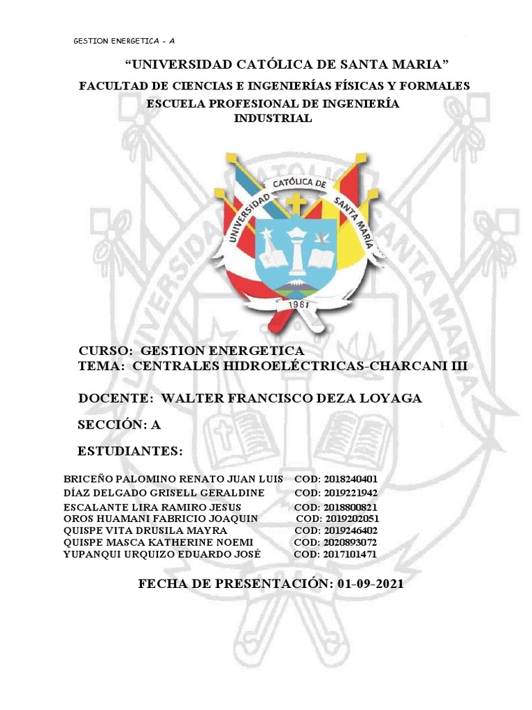 Charcani III - Renato Briceño | PDF | Hidroelectricidad | Tecnología energética