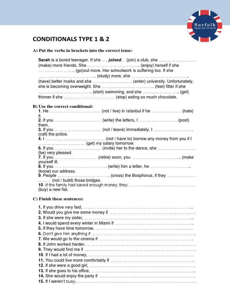 Conditionals 1&2 | PDF | Language Arts & Discipline
