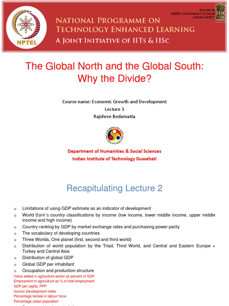 W1L3 - Lecture 3 - The Global North and The Global South | PDF | Gross ...