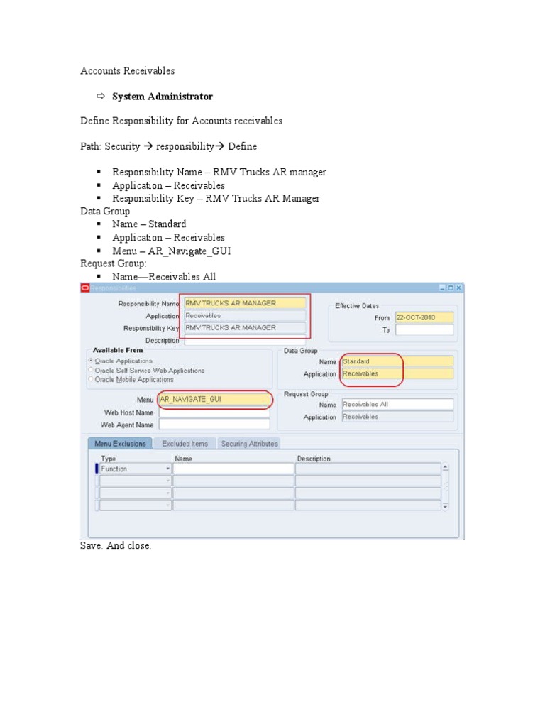 Accounts Receivables | Invoice | Receipt