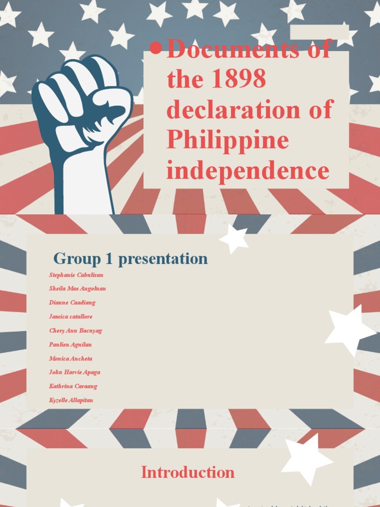 Documents of The 1898 Declaration of Philippine Independence | PDF ...