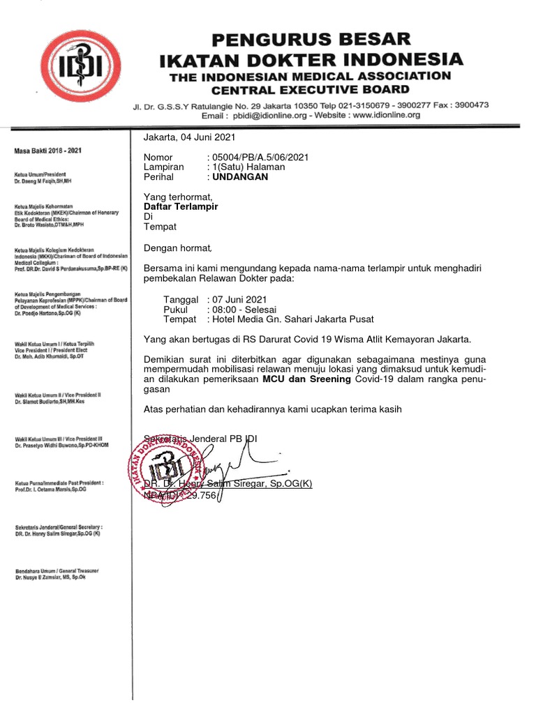 Undangan Relawan 07 Juni 2021 | PDF | Pengembangan Diri